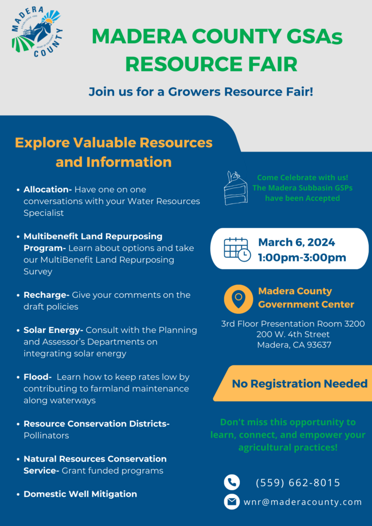 Madera County GSAs Growers Resource Fair - Madera County - Water ...